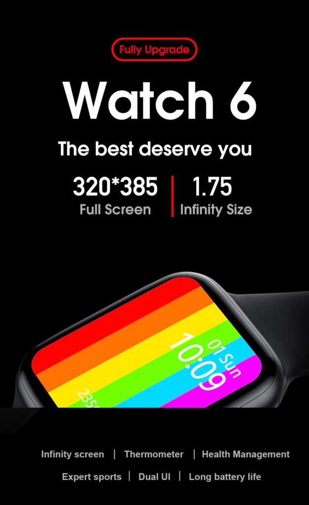 W26 Plus Smart Watch – Watch 6 – (New Version) Full Screen Infinity ...